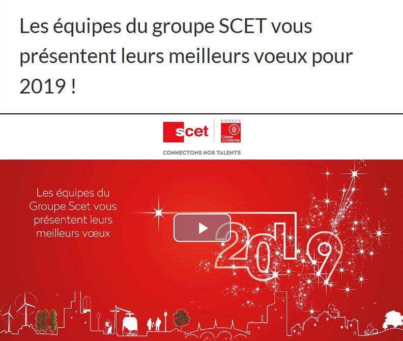 Actualité Le Groupe SCET vous souhaite une belle année 2019 ! | réseauscet